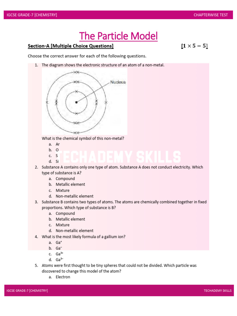 1_The Particle Model | PDF | Chemistry | Chemical Substances