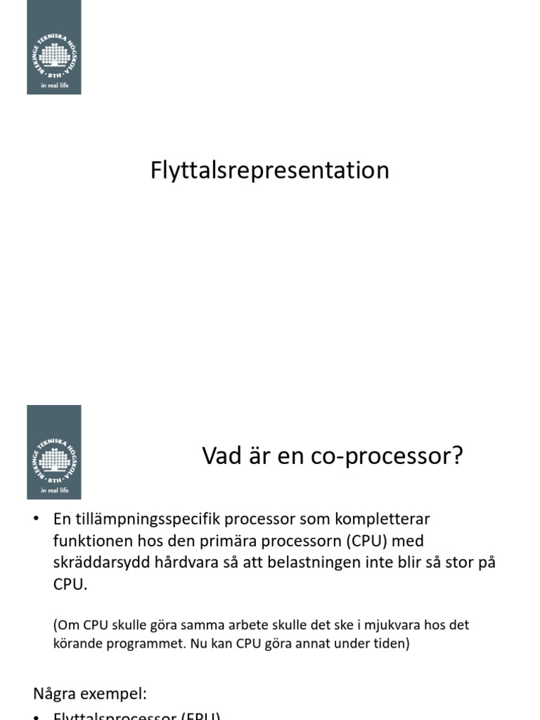 Flyttalsrepresentation VT25 | PDF