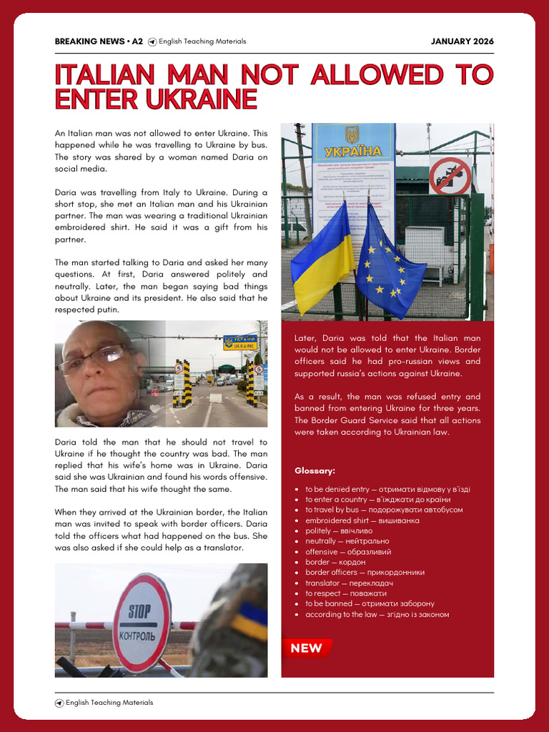 A2 Italian Man Not Allowed to Enter Ukraine | PDF | Ukraine