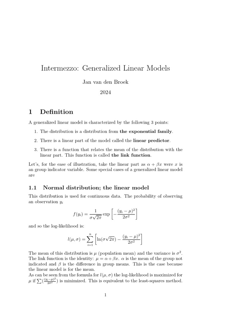 Understanding Generalized Linear Models | PDF | Linear Regression ...