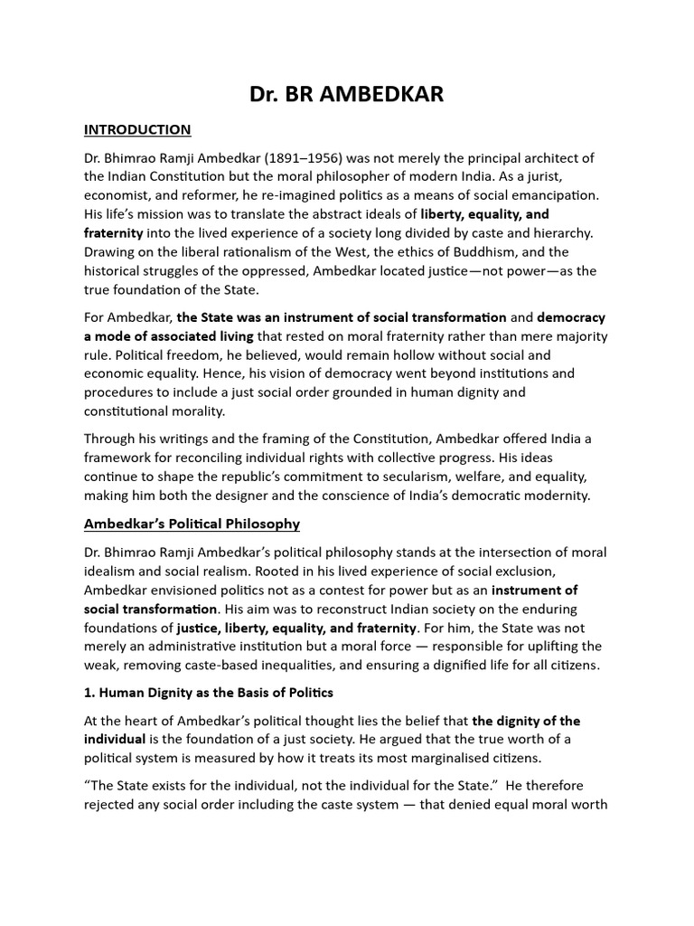 Ambedkar's Vision of Social Democracy | PDF | Democracy | Political ...