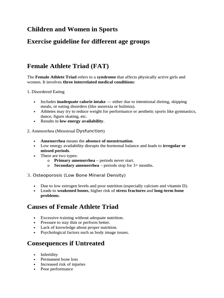 Female Athlete Triad | PDF | Eating Disorder | Nutrition