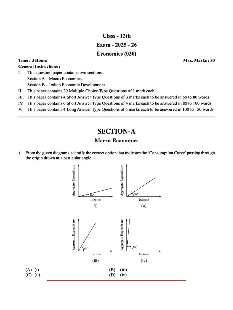 Economics Sample Paper | PDF