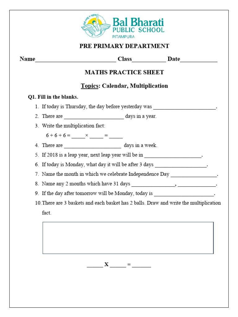 Maths Practice Sheet | PDF