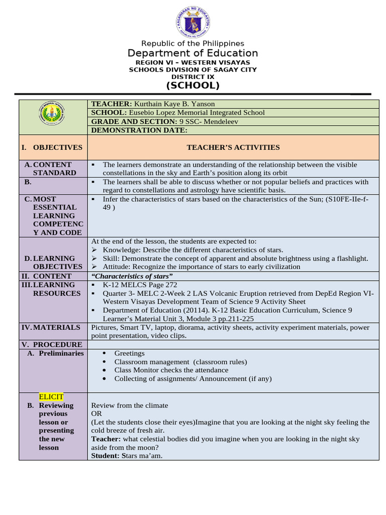 Dlp 20in 20science | PDF | Stars | Sun