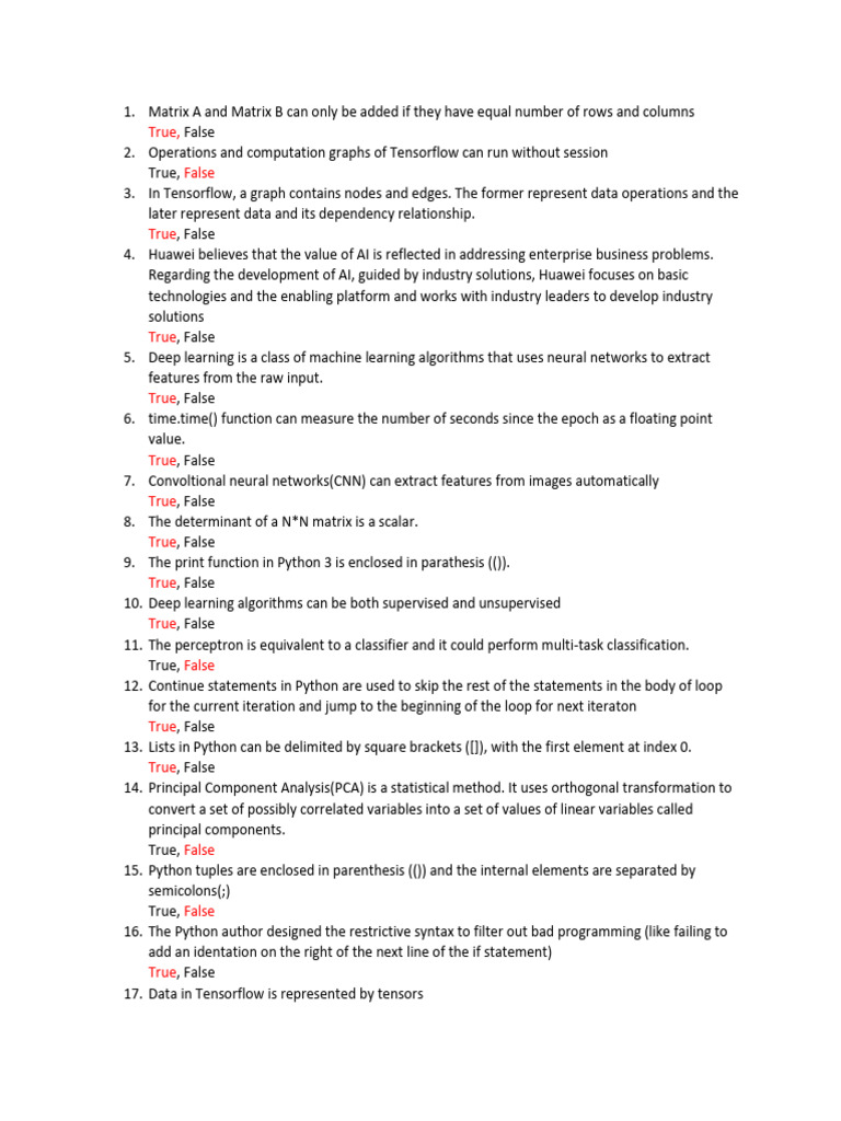 HCIA-AI V1.0[1] | PDF | Matrix (Mathematics) | Python (Programming ...