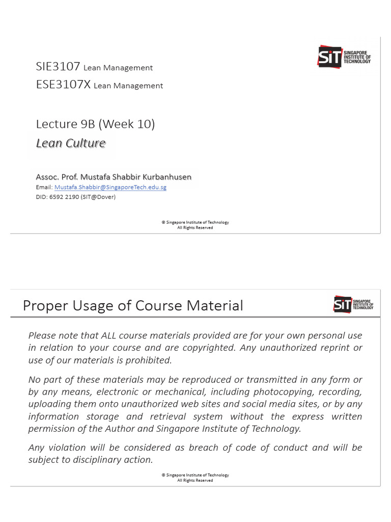 Lecture 10 - 11 | PDF | Sustainability | Lean Manufacturing