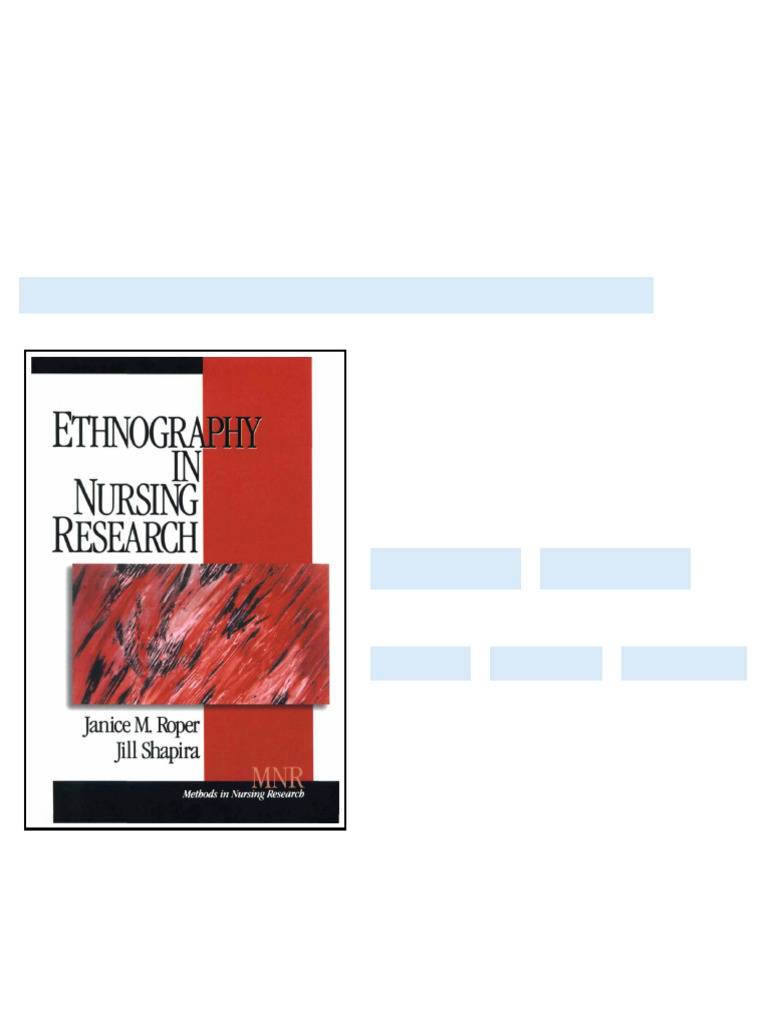 Ethnography in Nursing Research Roper Janice M. Shapira Jill No Waiting ...