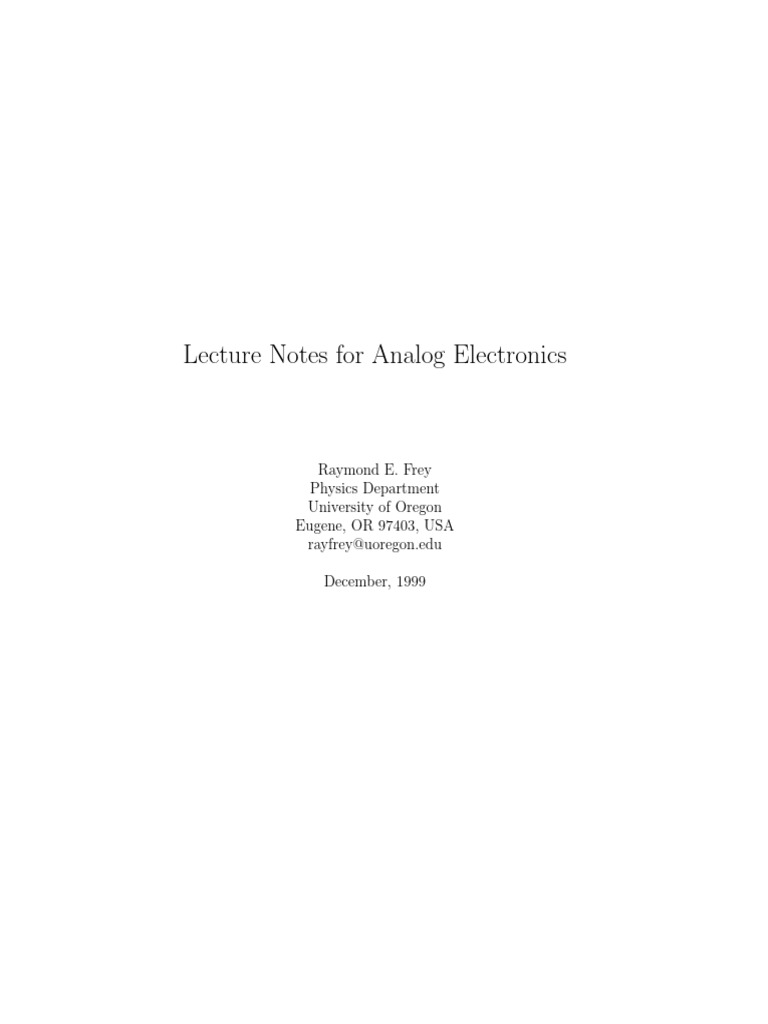 Analog Notes | PDF | Capacitor | Capacitance