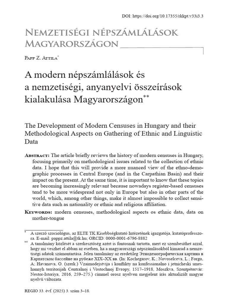 Nepszamalalas Tortenet Regio 2025-3-01 Papp | PDF