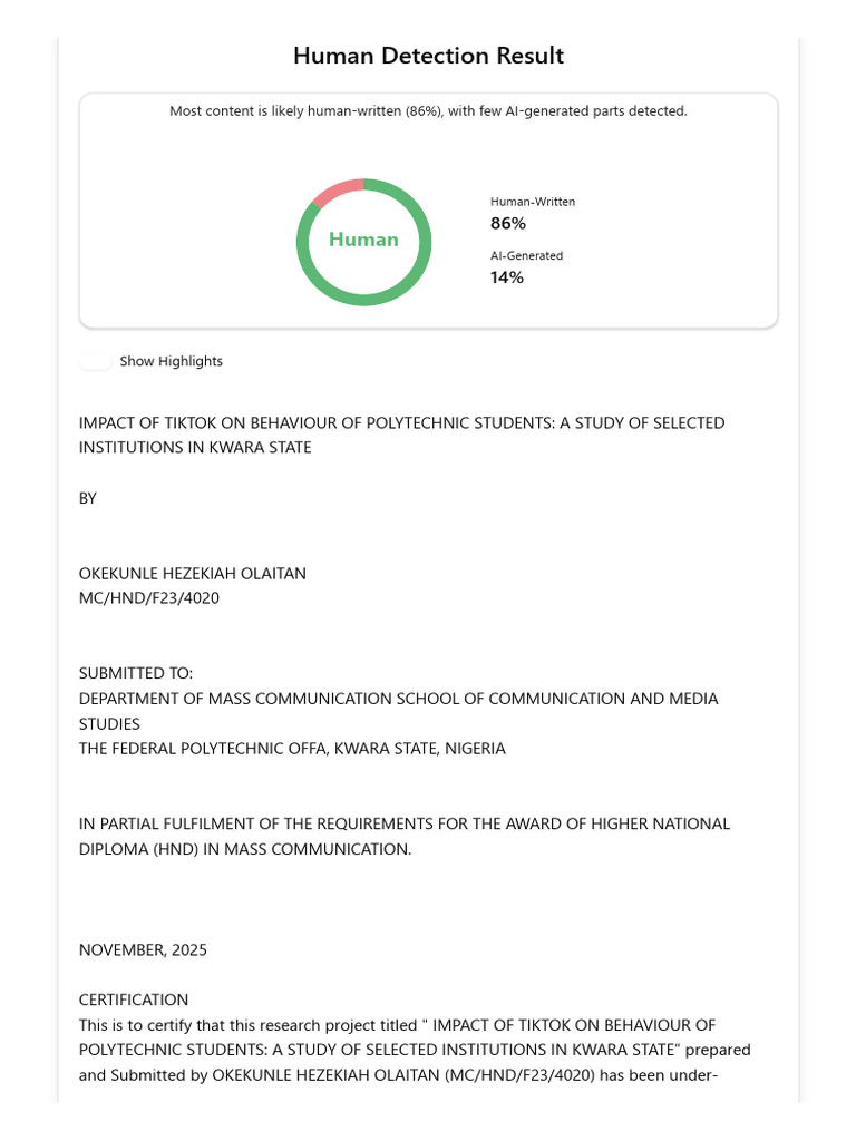 TikTok's Impact on Polytechnic Students | PDF | Popular Culture & Media ...