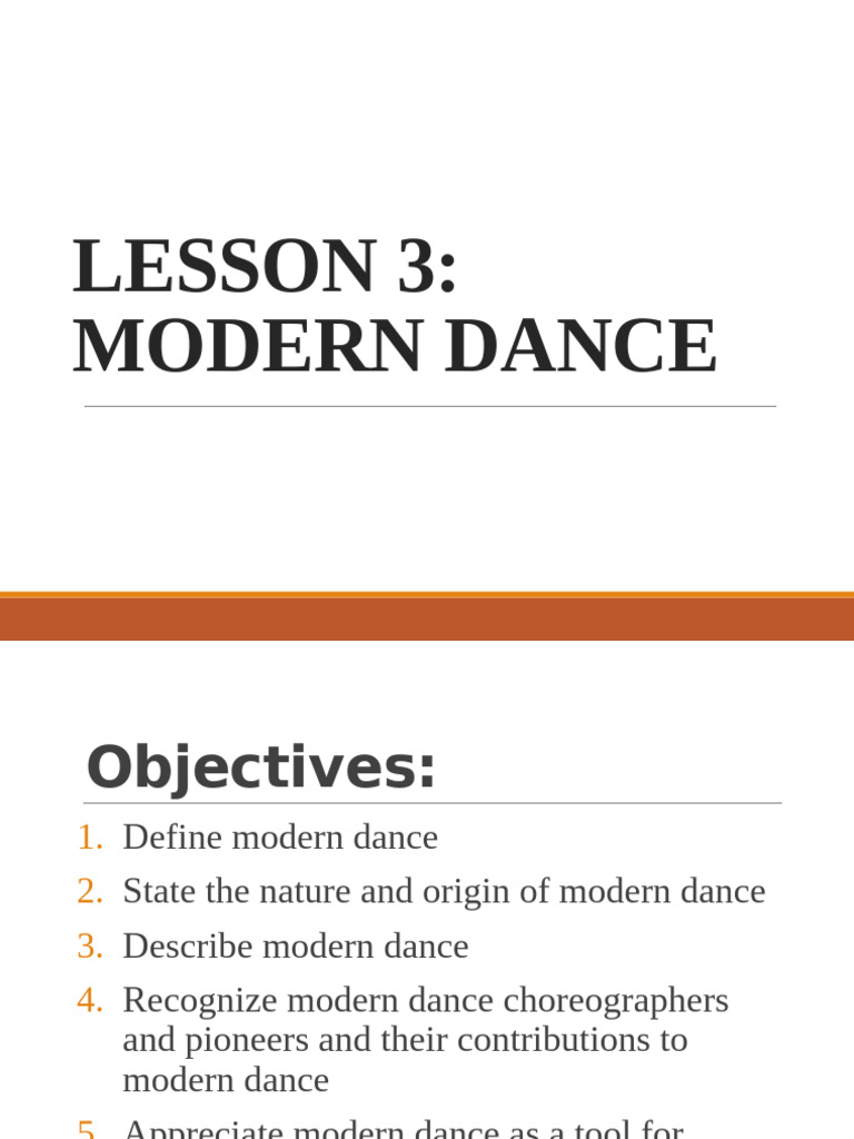 Lesson-3 Modern Dance) | PDF | Choreography | Dances