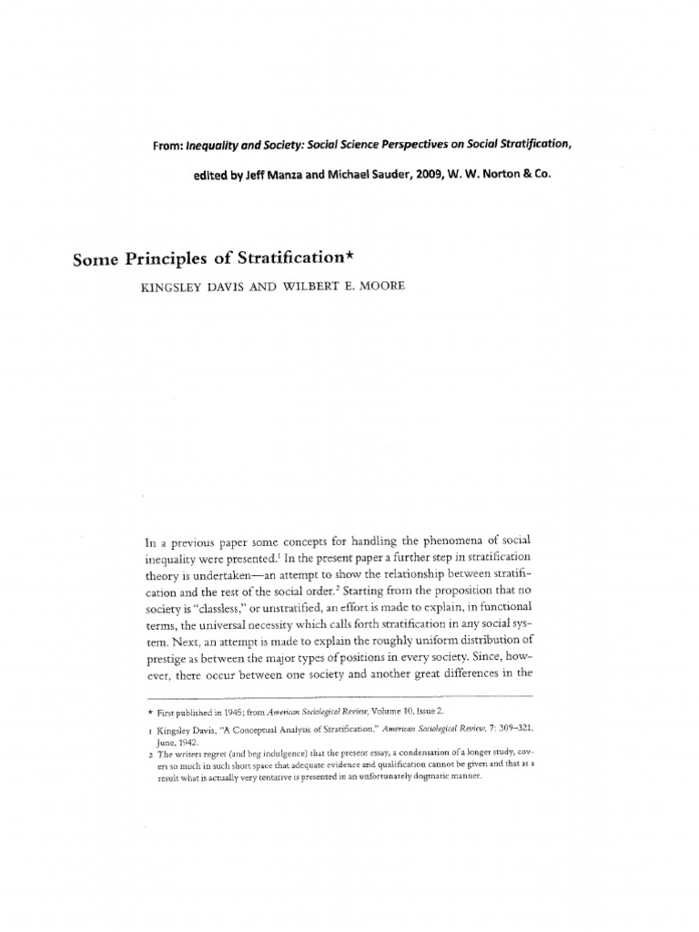 Davis&Moore SomePrincOfStrat | PDF