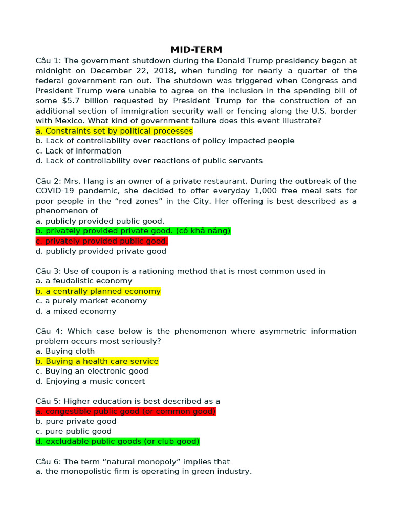 mid-term-1 | PDF | Externality | Marginal Cost