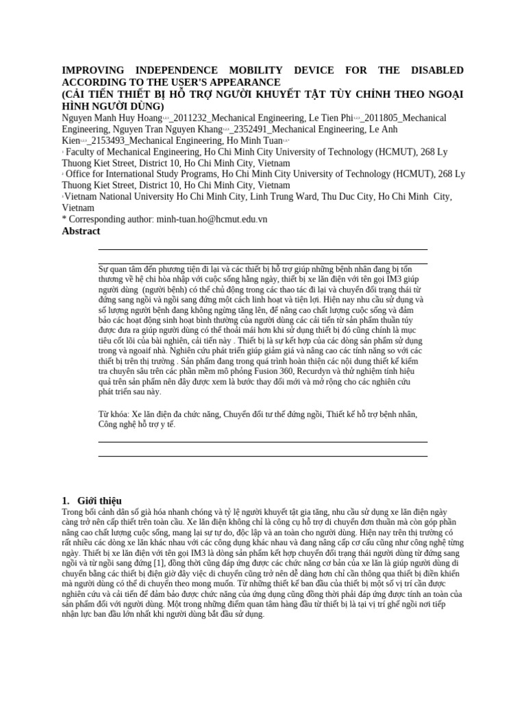 Improving Independence Mobility Device for the Disabled According to ...