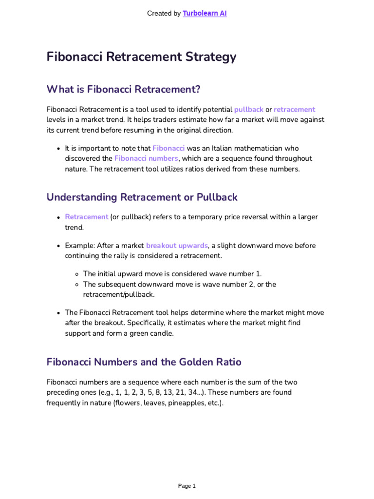 Fibonacci Retracement Trading Guide | PDF
