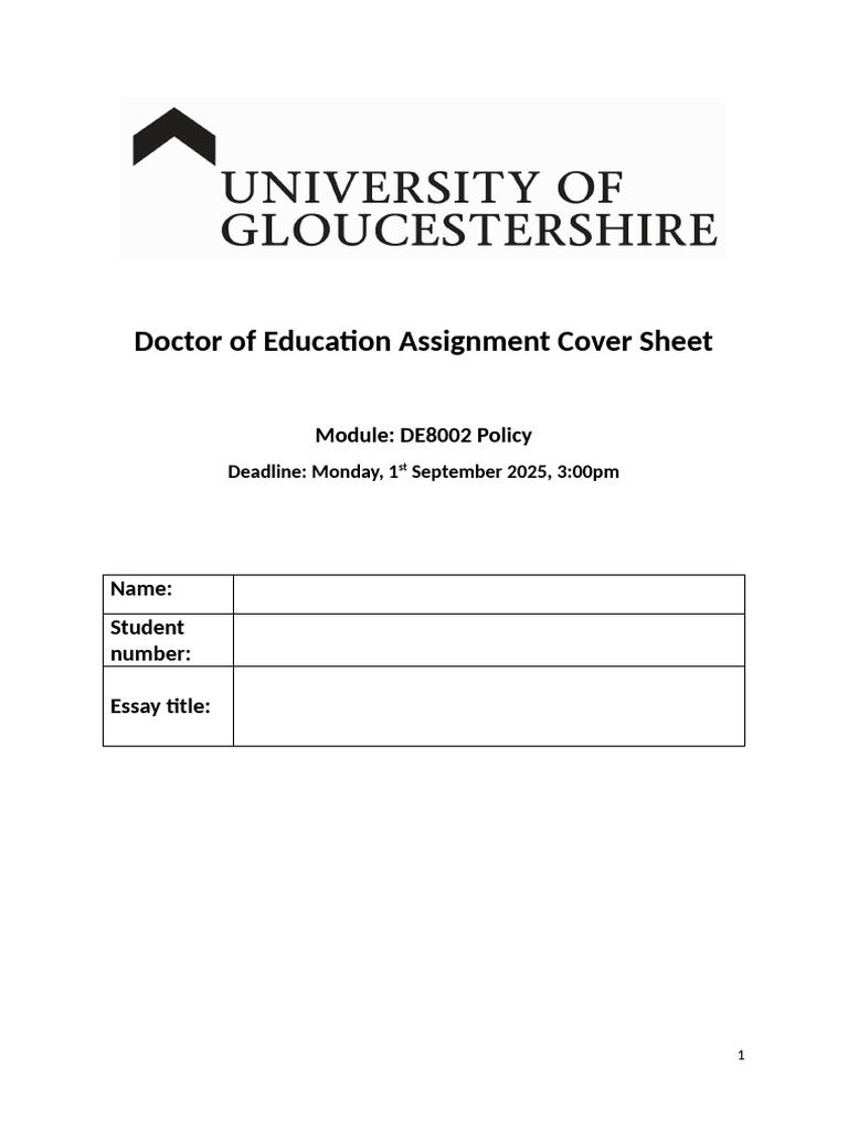 Assignment Cover Sheet DE8002 2024-25 (2) | PDF