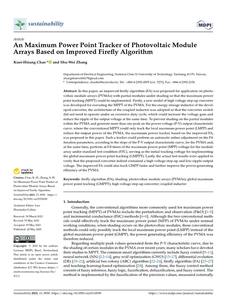 Sustainability 15 08550 v2 | PDF | Electronics | Electric Power