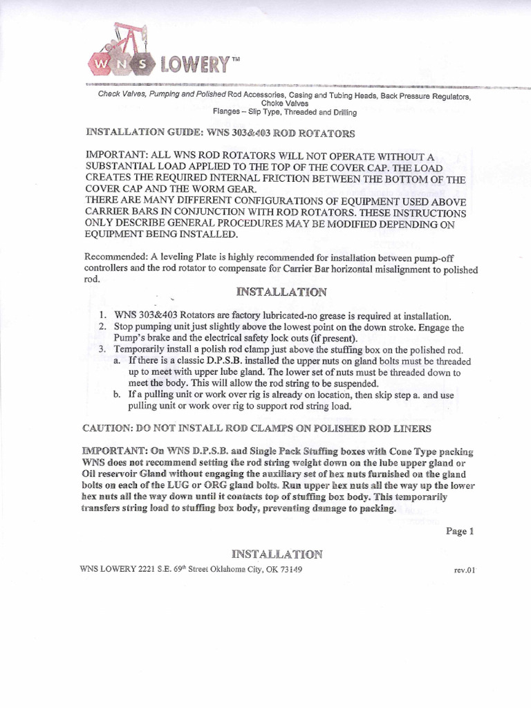 Lowery Rod Rotators | PDF