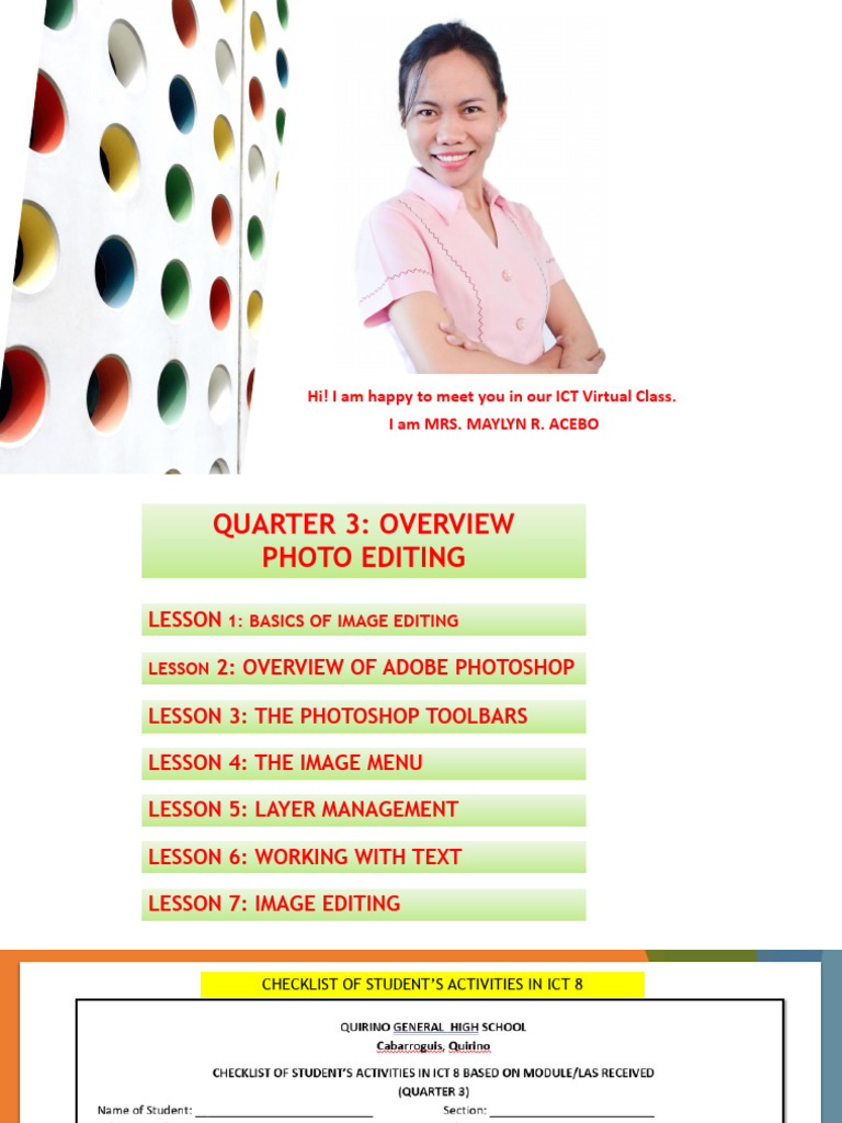 ICT Virtual Class: Photo Editing Overview | PDF
