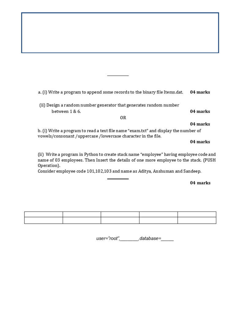 Computer Science Practical Exam Class XII | PDF | Computer Data ...