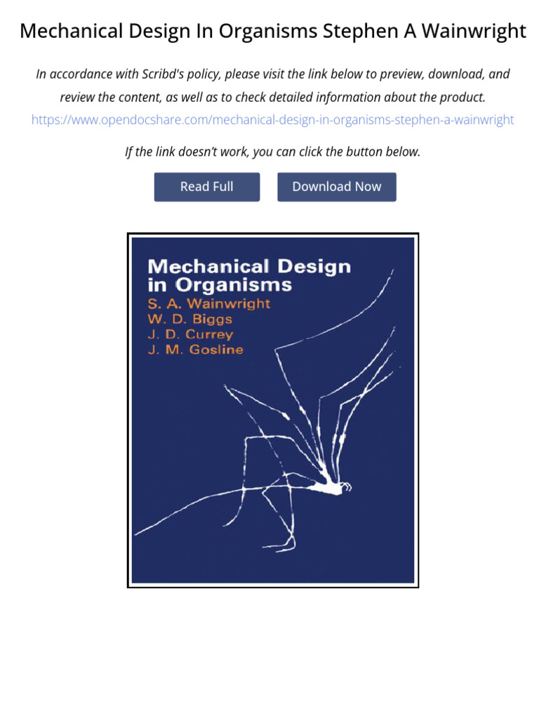 Mechanical Design In Organisms Stephen A Wainwright | PDF | Deformation ...