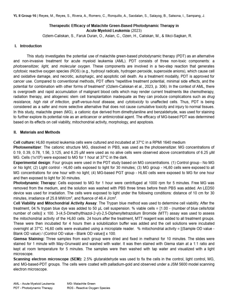 [Group 16] CPT Acute Myeloid Leukemia | PDF | Staining | Medical ...