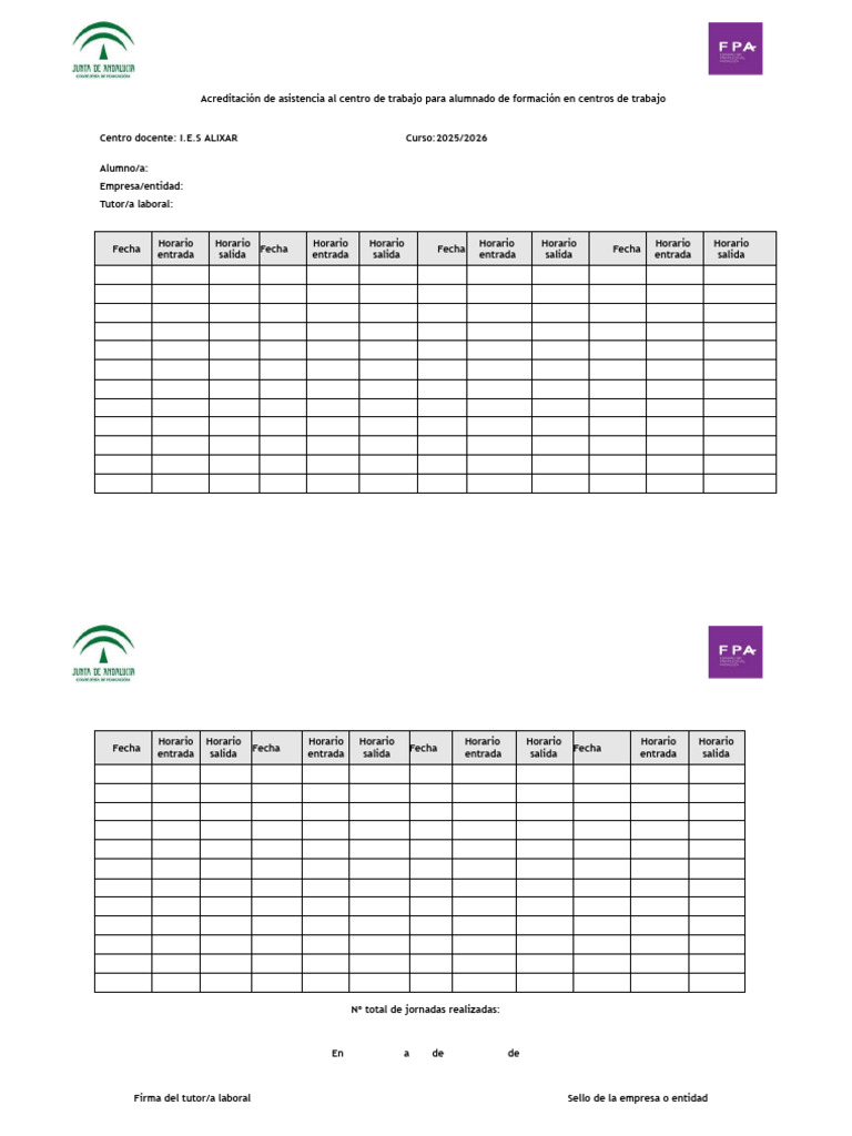 Modelo de Acreditacion de Asistencia a La Empresa FCT (4) (2).Docx | PDF