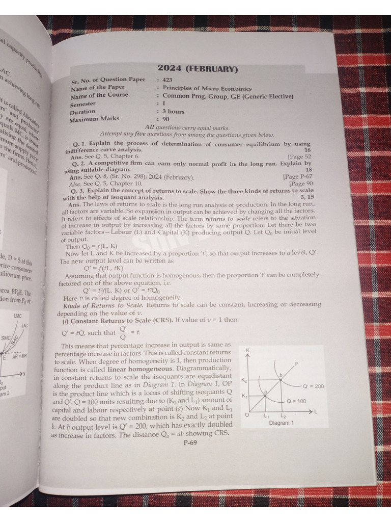 Principles of Microeconomics Last 4 Year Pyq | PDF