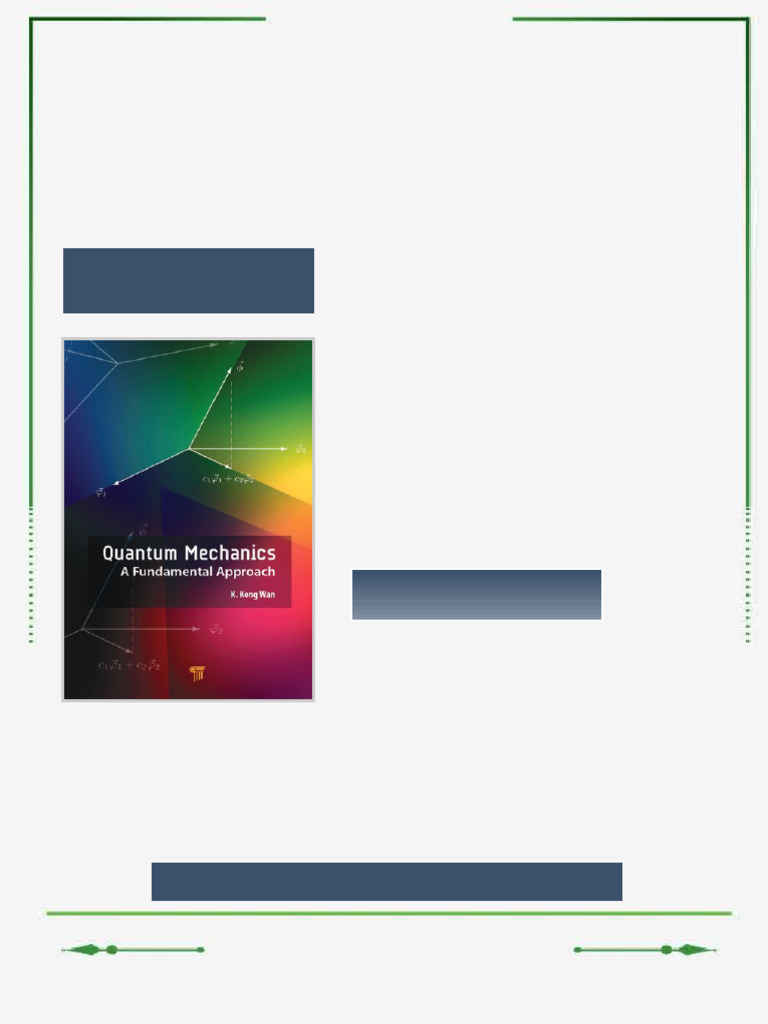 Quantum Mechanics A Fundamental Approach 1st Edition K. Kong Wan eBook ...