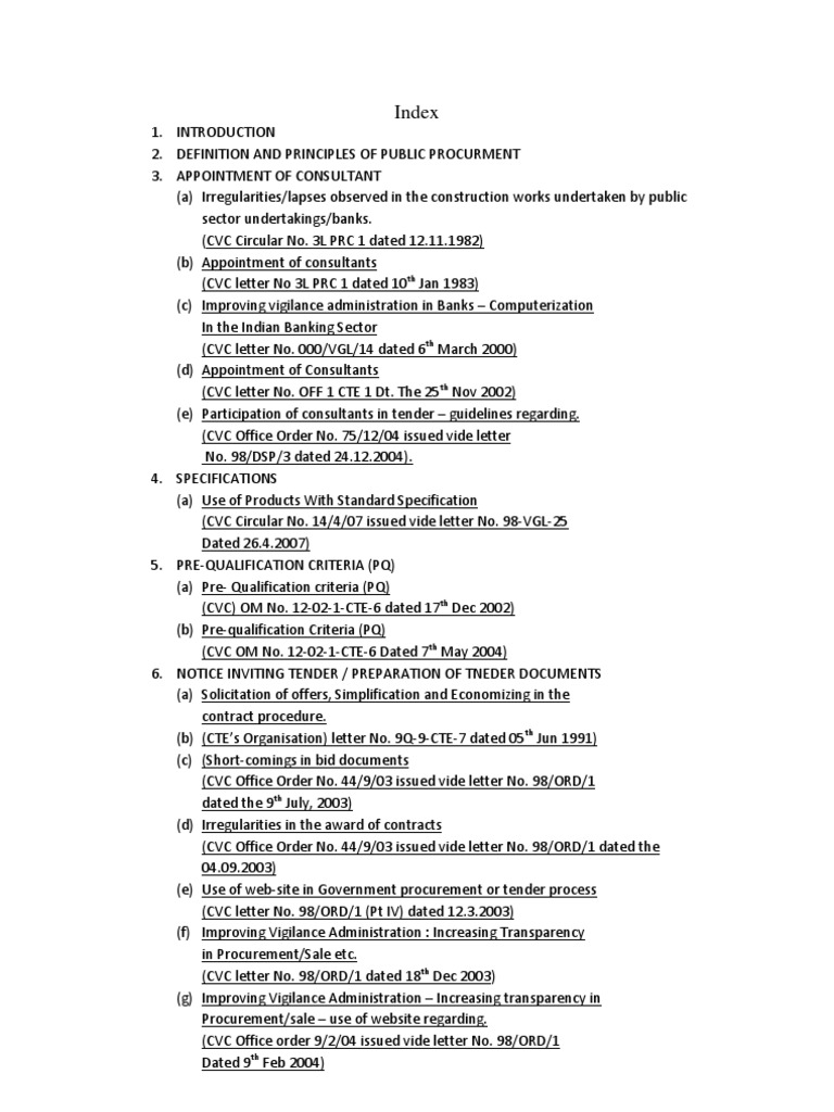 CVC Guidelines On Public Procurement | PDF | Construction Bidding ...