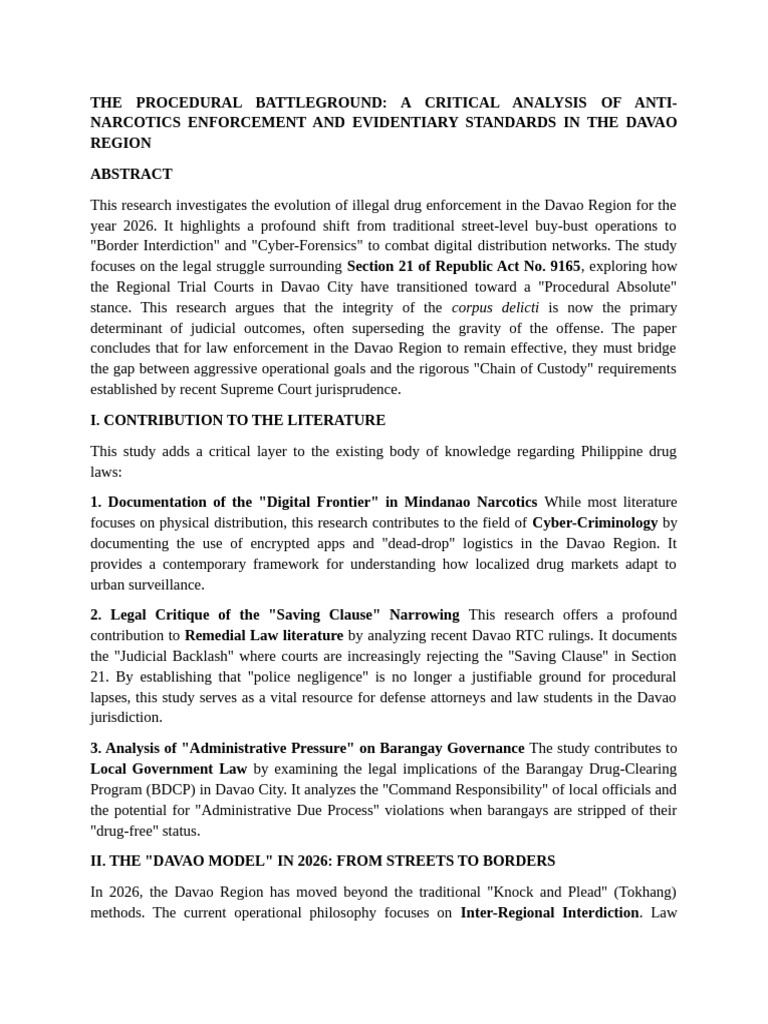 Davao Anti-Narcotics Legal Analysis 2026 | PDF | Search Warrant | Privacy