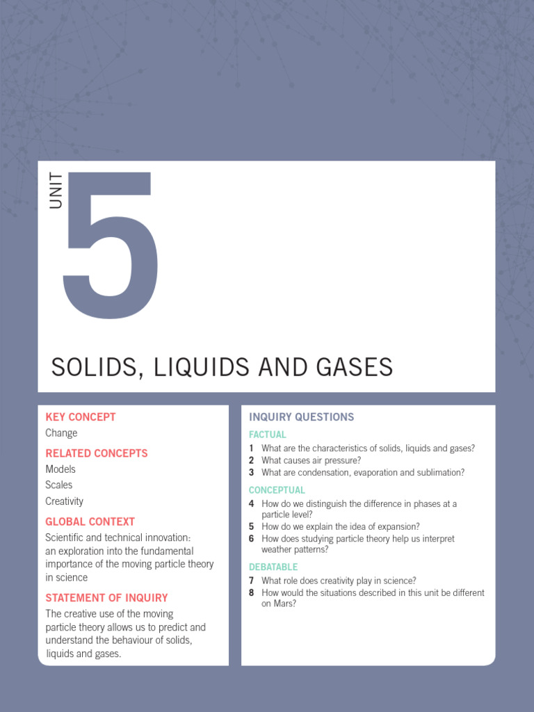 Unit 5 - Solids Liquids and Gases 1 | PDF | Liquids | Gases