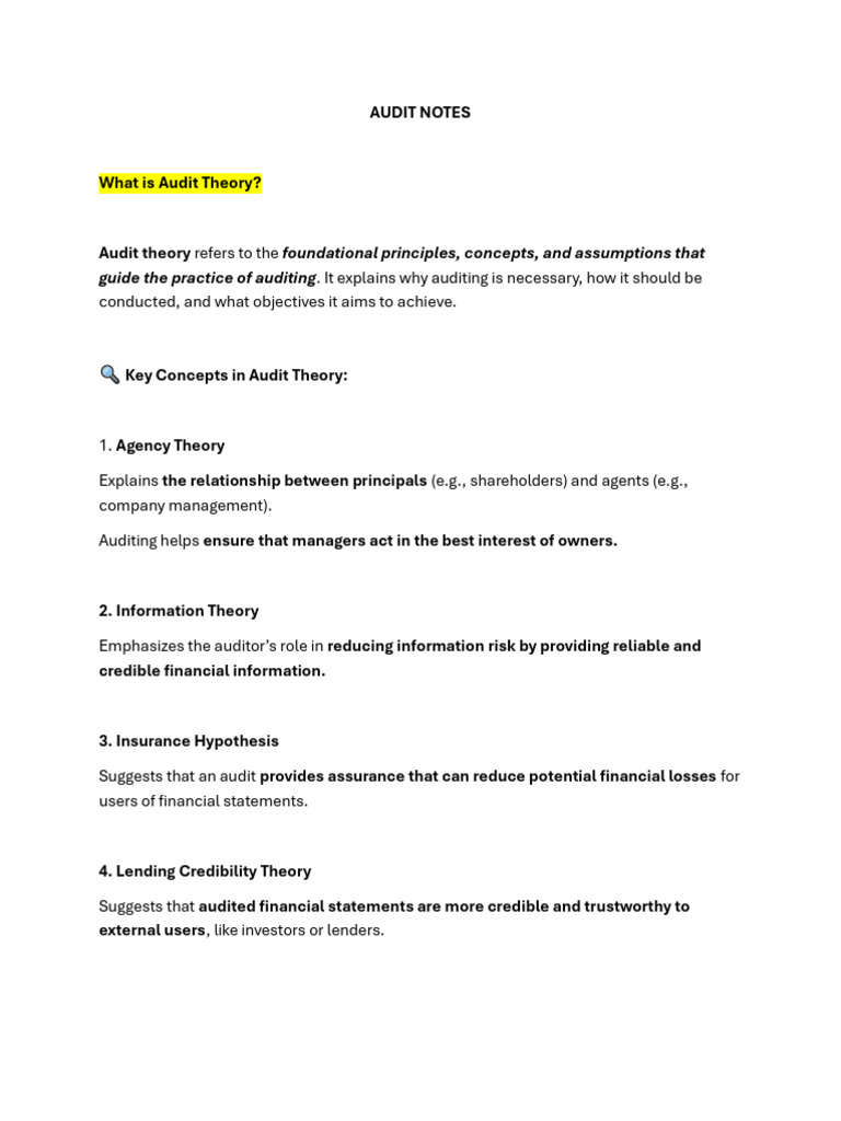 Audit Notes | PDF | Financial Audit | Enron