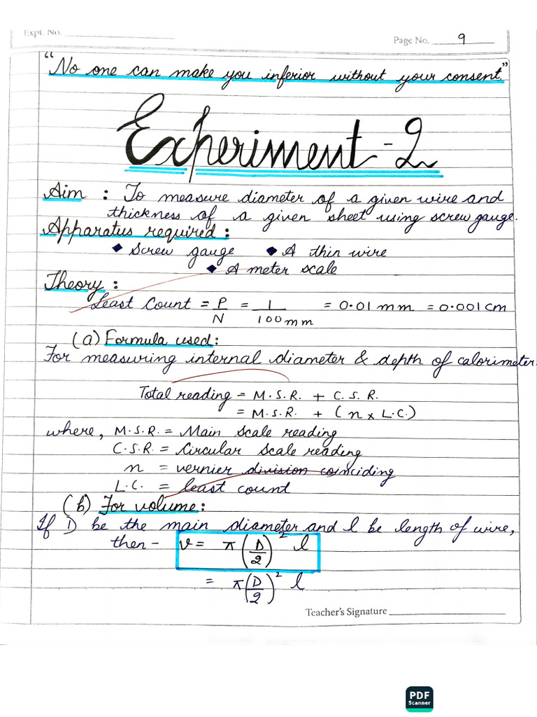 Class Xi Exp-2 | PDF
