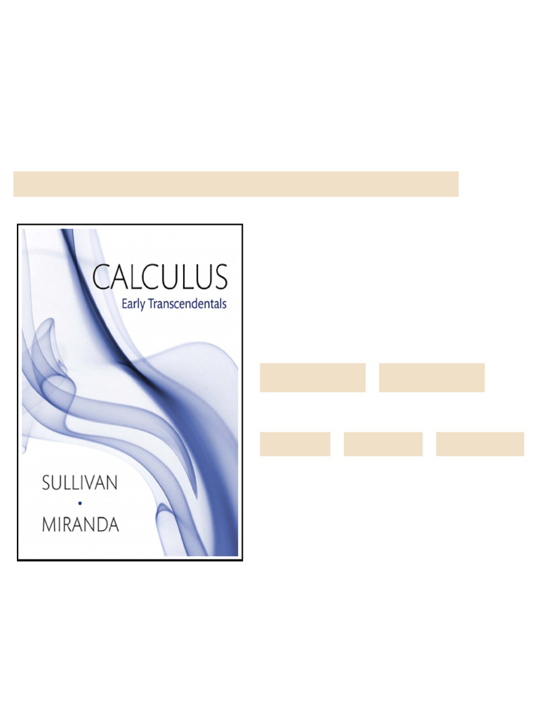 Calculus Early Transcendentals Michael Sullivan latest pdf 2025 | PDF