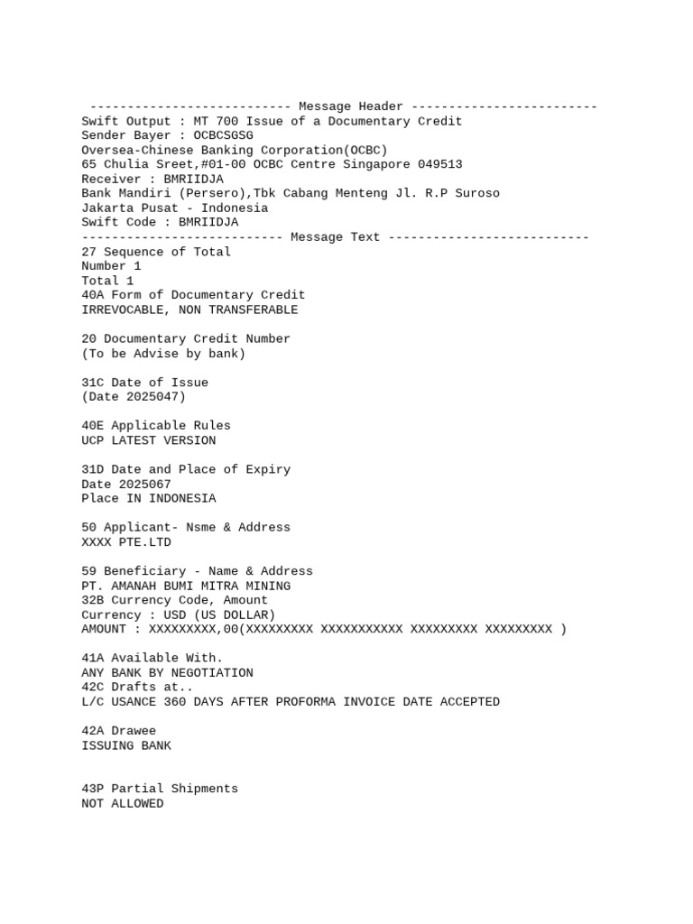 Draft Lc Usance (General) | PDF