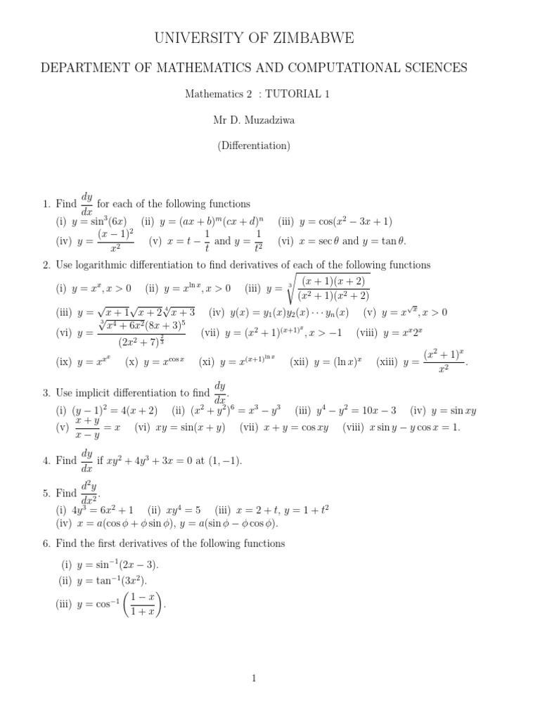 Mathematics 2 Worksheet 1 | PDF | Mathematics | Mathematical Analysis