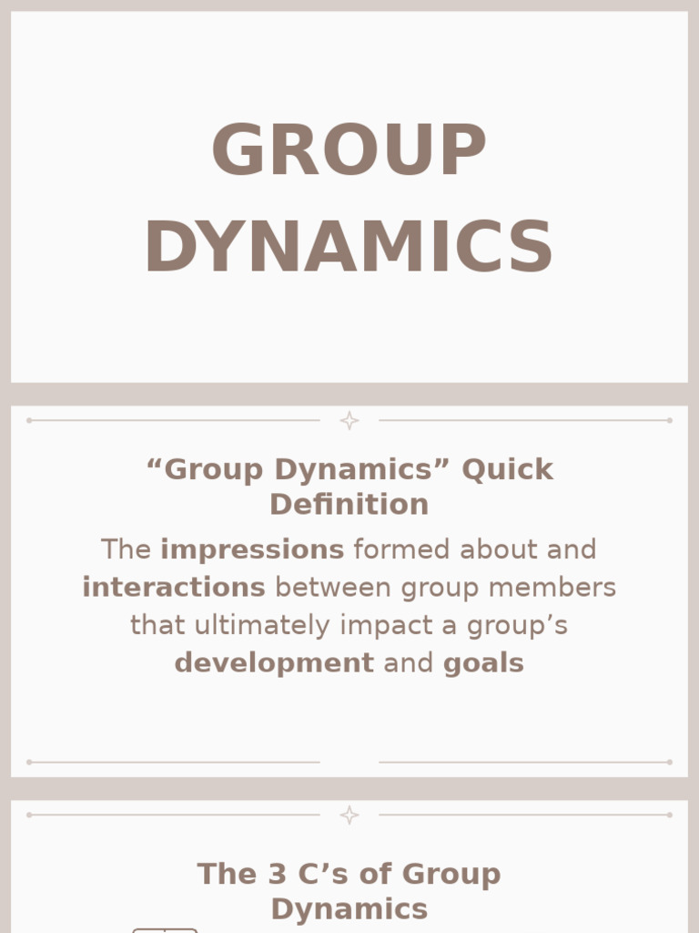Group Dynamics | PDF | Conformity | Group Cohesiveness