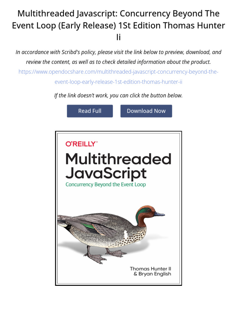 Multithreaded JavaScript: Concurrency Beyond the Event Loop (Early ...