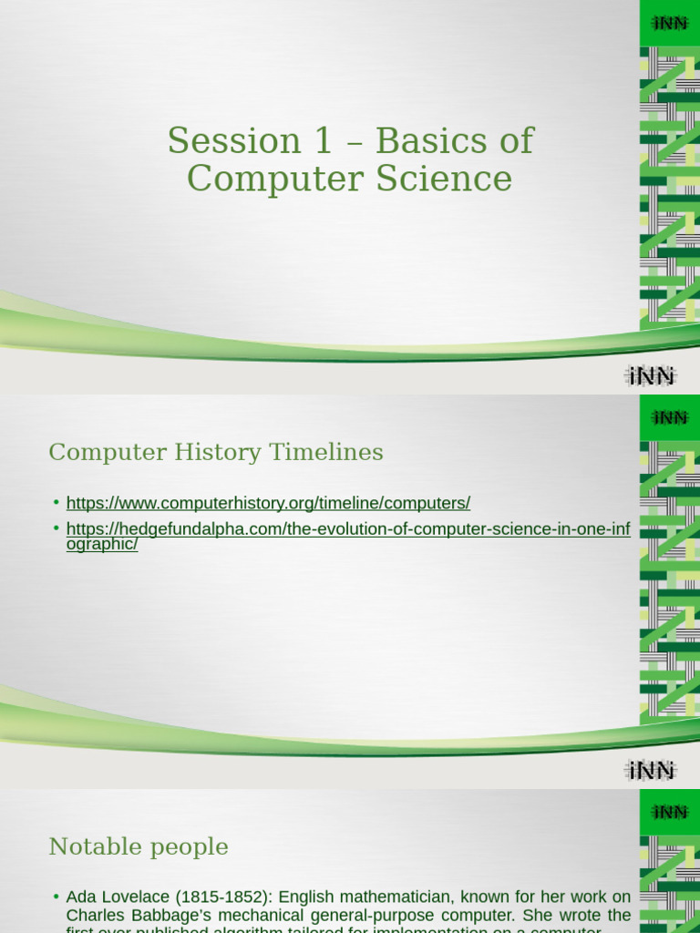 Session 1 – Basics of Computer Science | PDF | Computer Program ...