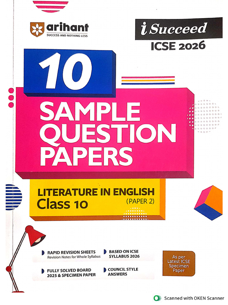 Arihant Eng Lit Sample Papers | PDF