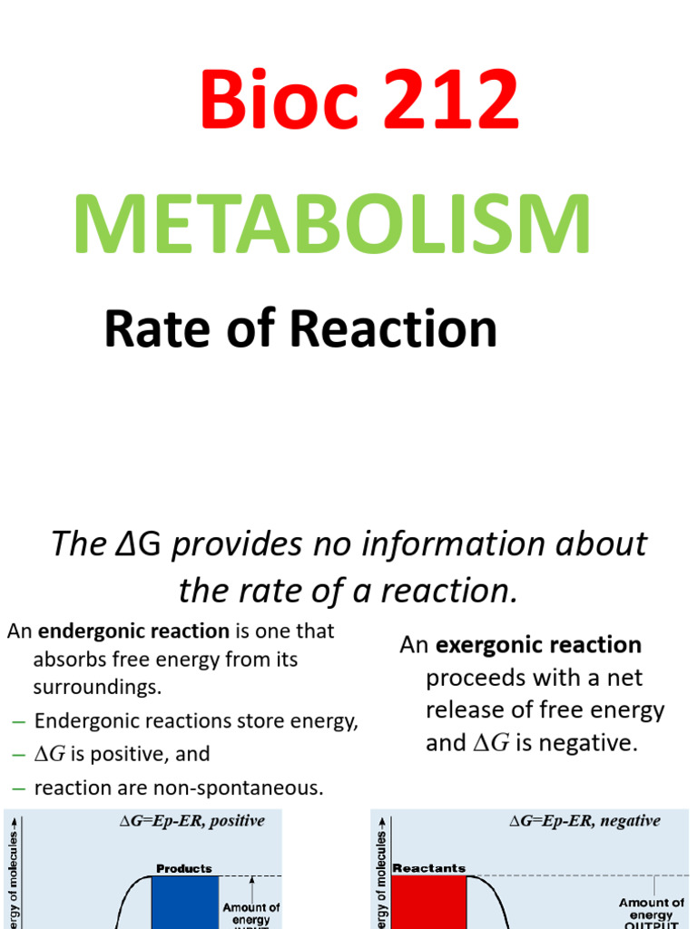 Lecture 6 and 7- Rate of Reaction and Pathways | PDF | Cofactor ...