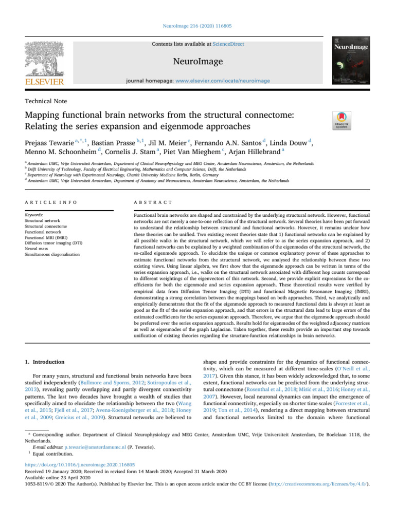Brain Network Mapping: Eigenmode vs Series Expansion | PDF ...