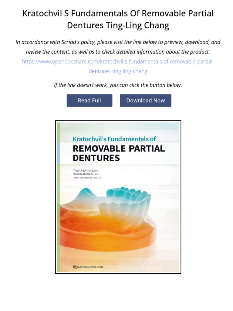Kratochvil s Fundamentals of Removable Partial Dentures Ting-Ling Chang ...