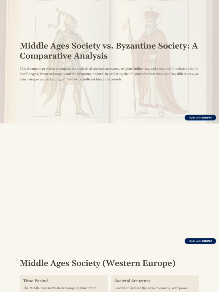 Middle Ages vs. Byzantine Society Analysis | PDF | Byzantine Empire ...