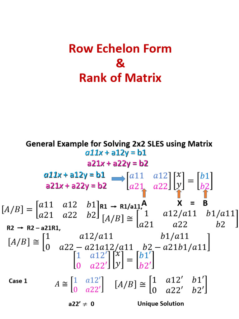 L4_Row Echelon Form Rank of Matrix | PDF | Matrix (Mathematics) | Algebra