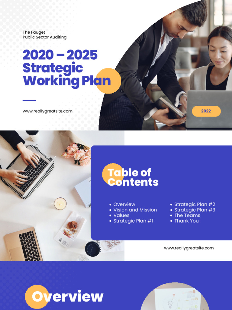 White Blue Corporate Business Work Plan Presentation | PDF