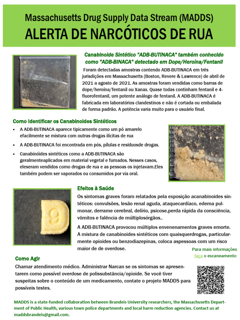 Adb Butinaca Pd One Pager Portuguese | PDF | Fentanil | Remédio