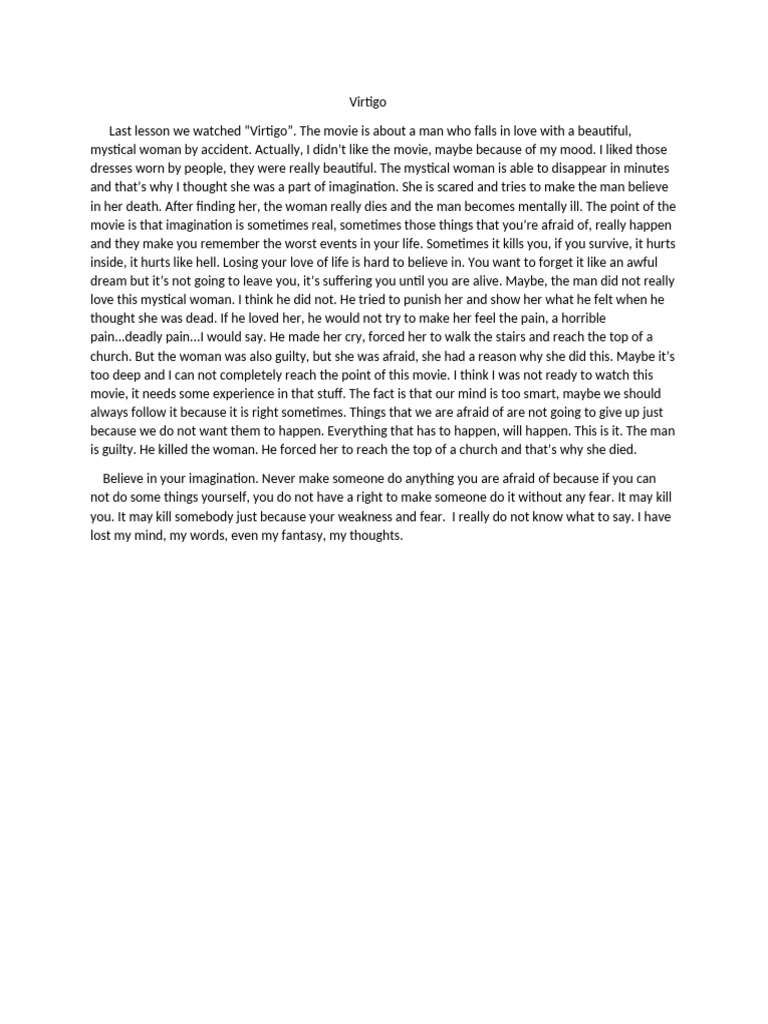 Analysis of "Vertigo" Themes and Characters | PDF